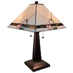 23 in. Multi-Colored Tiffany Style Table Lamp with 2-Lights-AM057TL14B ...