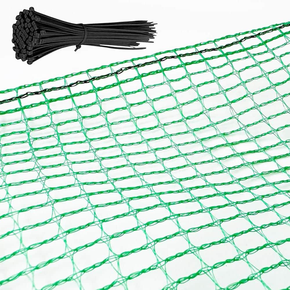 ATENGNES 4 ft. x 65 ft. Green Plastic Safety Garden Snow Fence ...