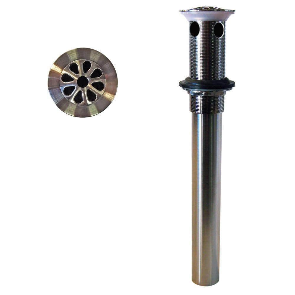 Westbrass Hi-Flow Grid Drain Assembly with Overflow Holes, Satin Nickel ...