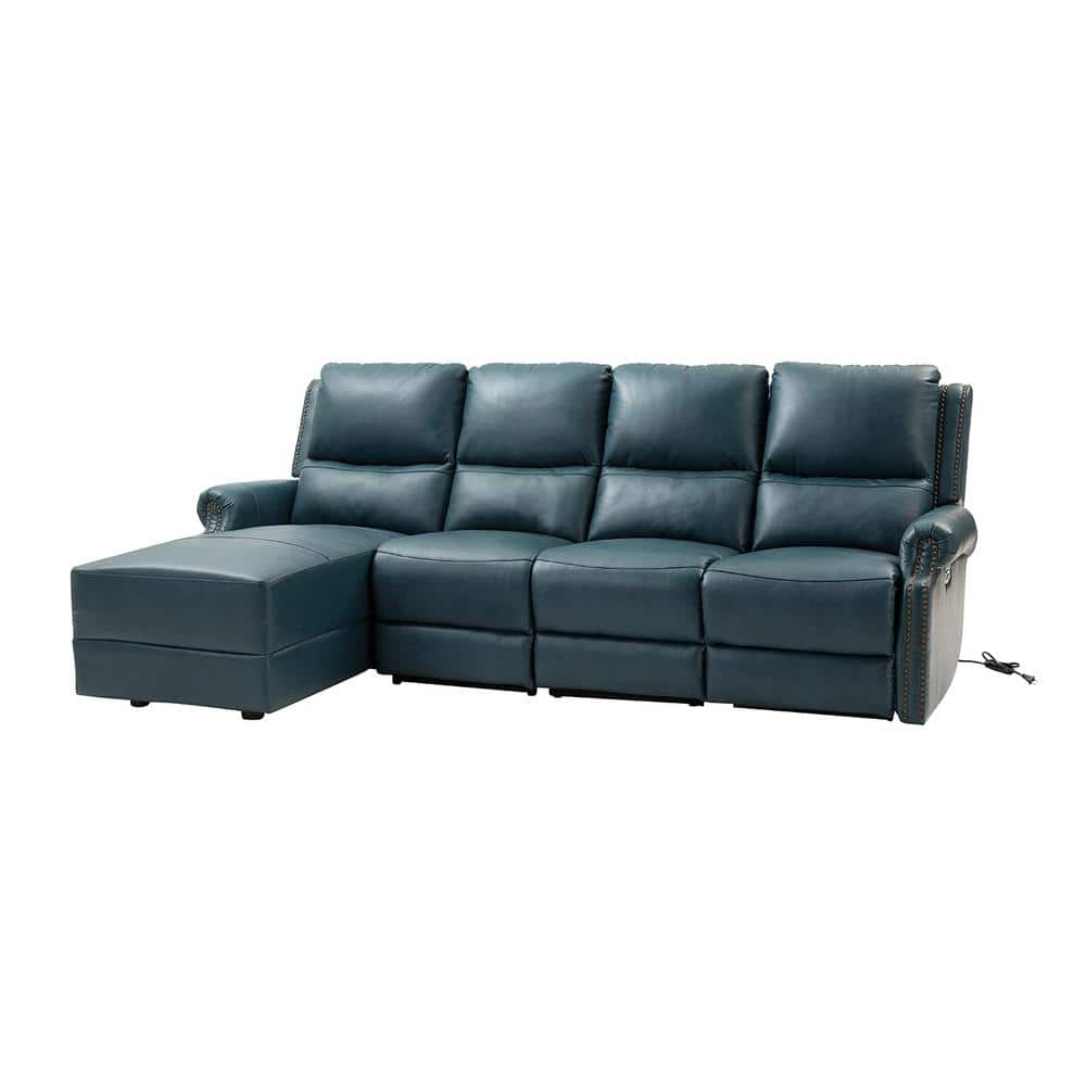 ARTFUL LIVING DESIGN Delos 4-Seater Leather Power L Shaped Reclining ...