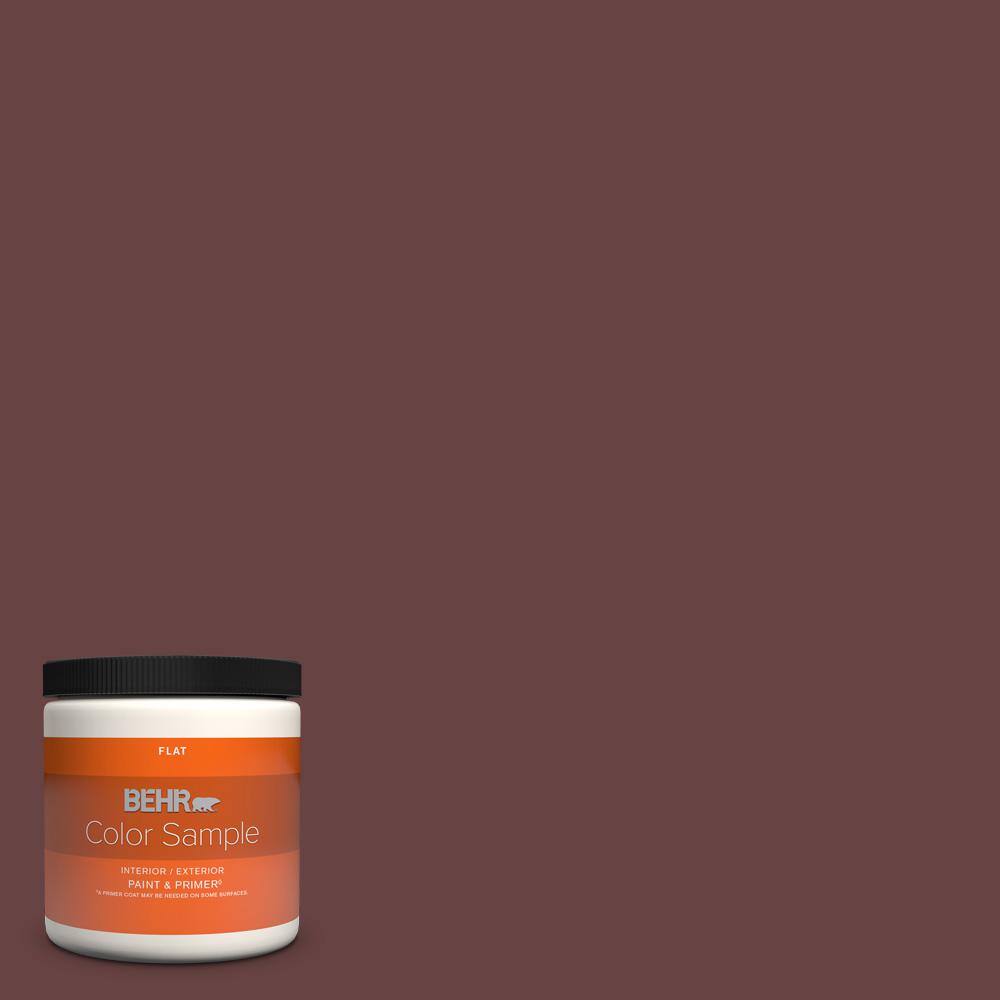 BEHR PREMIUM PLUS 8 oz. #MQ1-14 Twinberry Flat Interior/Exterior Paint ...