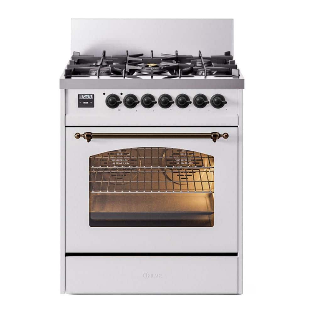 ILVE Nostalgie II 30 in. Dual Fuel Natural Gas Range with 5 Burners ...