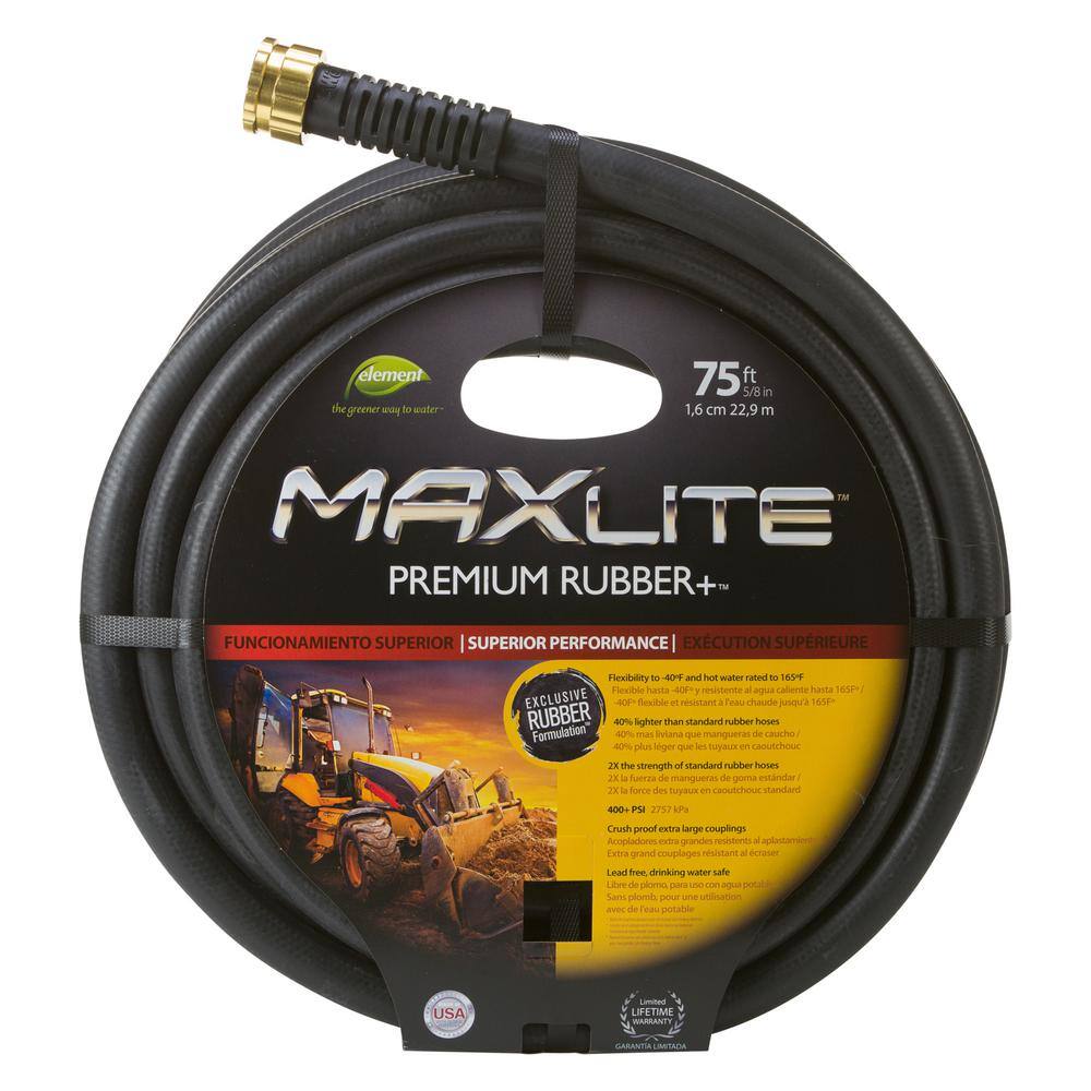 Element MAXLite Premium Rubber+ 5/8 in. x 25 ft. Heavy Duty Hose ...
