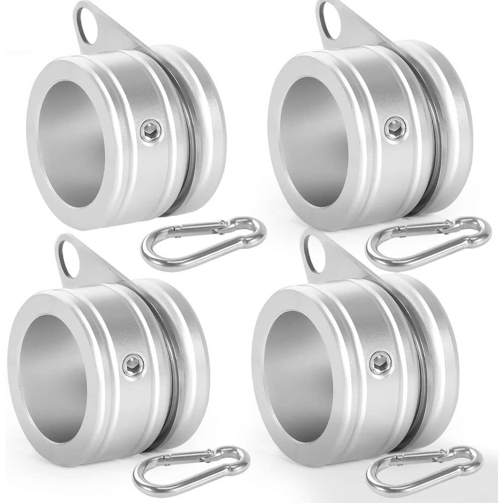 1 in. Aluminum Alloy Flagpole Rings (4-Pack, Silver) : 360° Rotating ...
