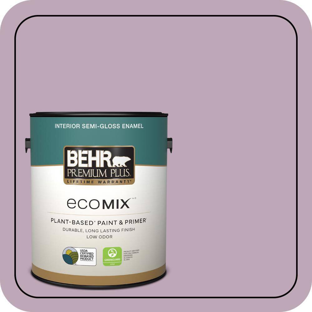 BEHR PREMIUM PLUS 1 gal. #680F-4 Soft Heather Semi-Gloss Enamel EcoMix ...