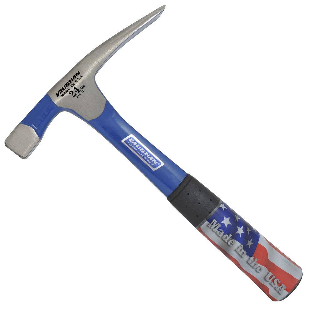 Vaughan 24 oz. Solid Carbon Steel Bricklayer's Hammer with 11 in ...