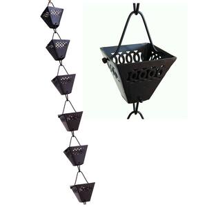 U-nitt 8.5 ft. Large Black Aluminum Sunflower Rain Chain 5502A