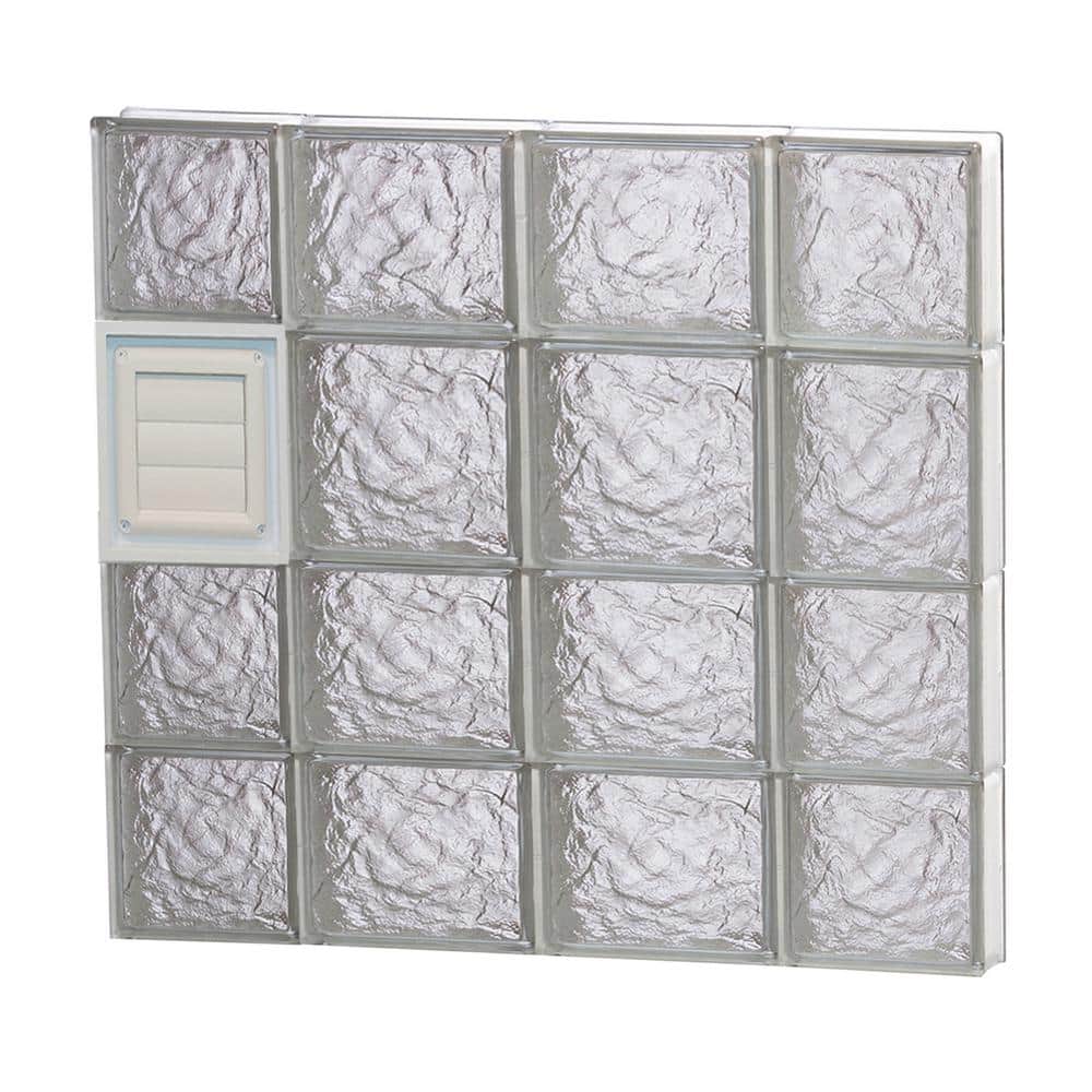 Clearly Secure 27 in. x 25 in. x 3.125 in. Frameless Ice Pattern Glass ...