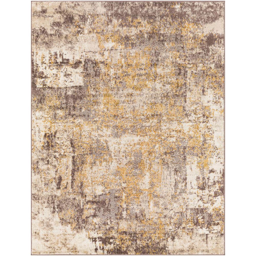 Livabliss Dana Medium Brown/Mustard 5 ft. x 7 ft. Modern Indoor Area ...