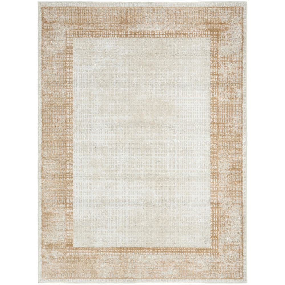 Nourison Dekor Ivory Beige 5 ft. x 7 ft. Abstract Contemporary Area Rug ...