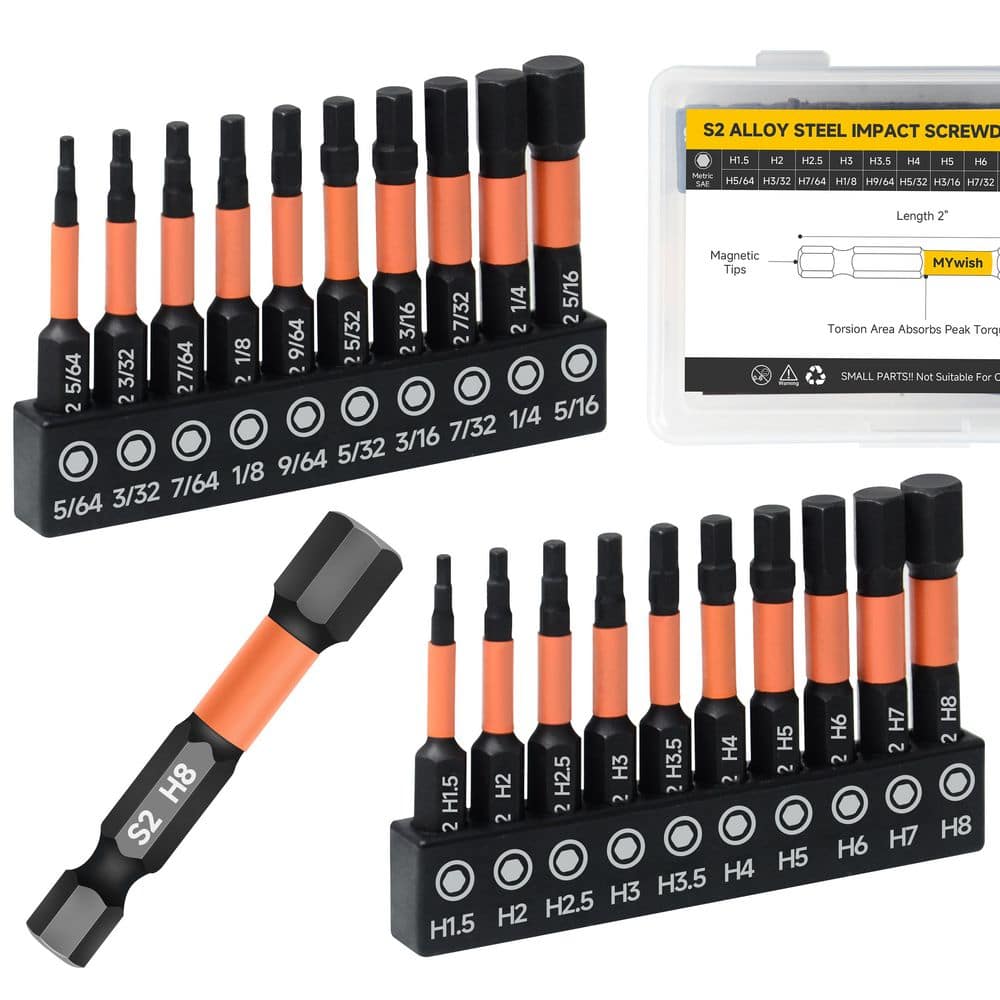 MYWISH Allen Wrench Drill Bit Set, Steel Driving Bit Set (22-Piece) SF ...