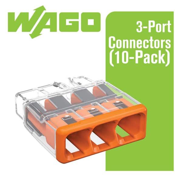 WAGO 2773 Series 3-Port Push-in Wire Connector for Junction Boxes ...