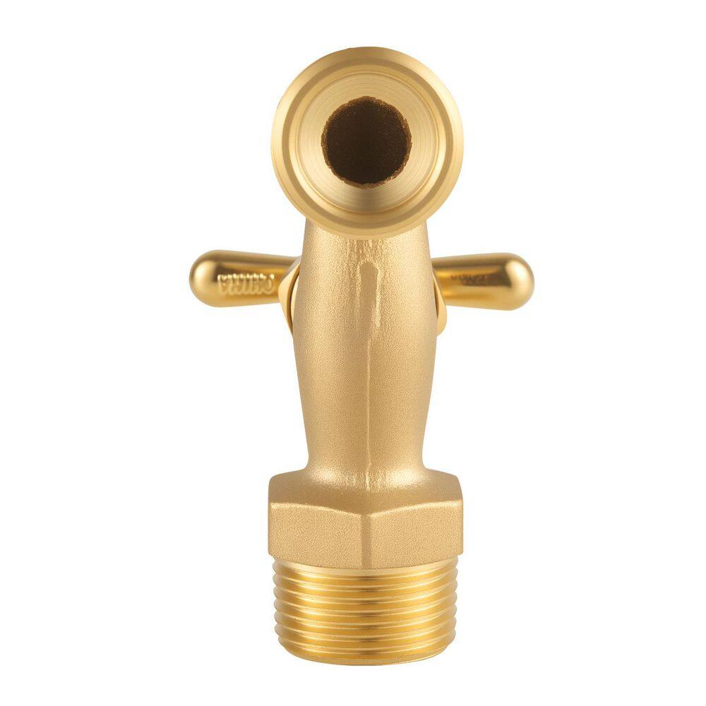 SKYSHALO 3/4 in. MIP x 3/4 in. MHT Brass Hose Bibb, Multi-Turn Outdoor ...