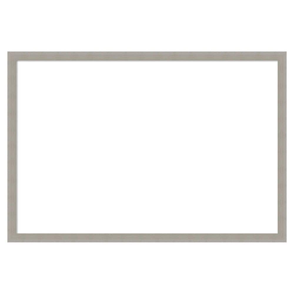 Amanti Art Woodgrain Stripe Grey 38 in. x 26 in. Wood Framed Dry Erase ...