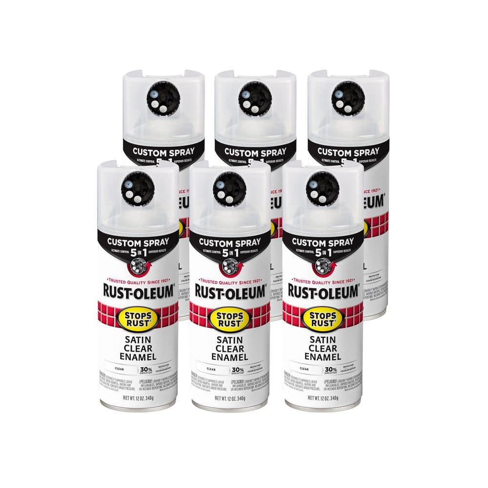 Rust-Oleum Stops Rust 12 oz. Custom Spray 5-in-1 Satin Clear Spray ...