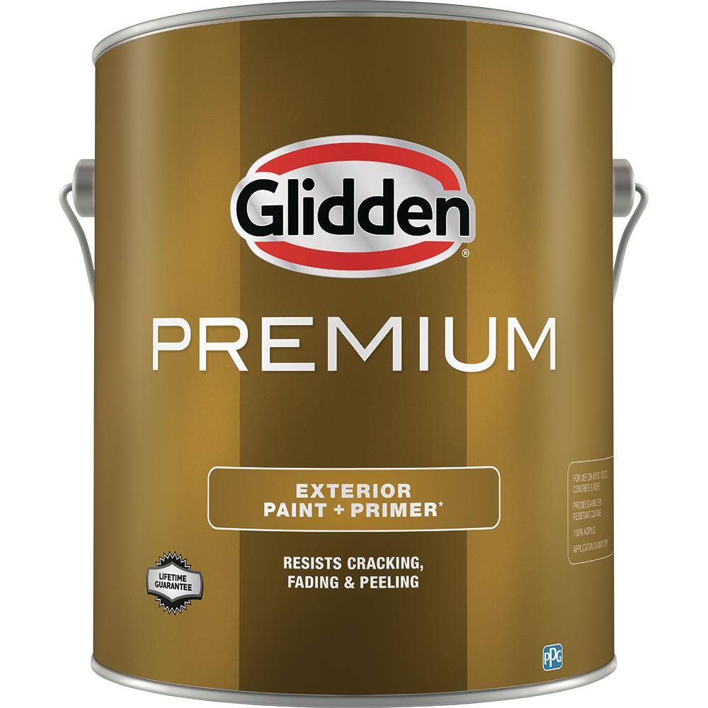 Glidden Premium 1-gal. PPG1023-6 Clam Shell Flat Exterior Latex Paint ...