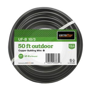 Southwire 100 ft. 10/3 Gray Solid CU UF-B W/G Wire 13059123