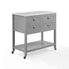 CROSLEY FURNITURE Cornell Gray Kitchen Cart with Faux Marble Top ...