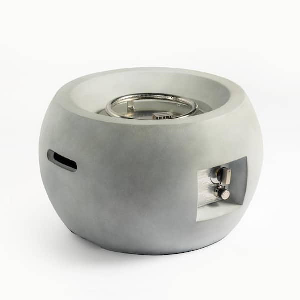 24 Inch Propane Round Fire Pit Table, Stone 40000 BTU Gas Firepits with ...