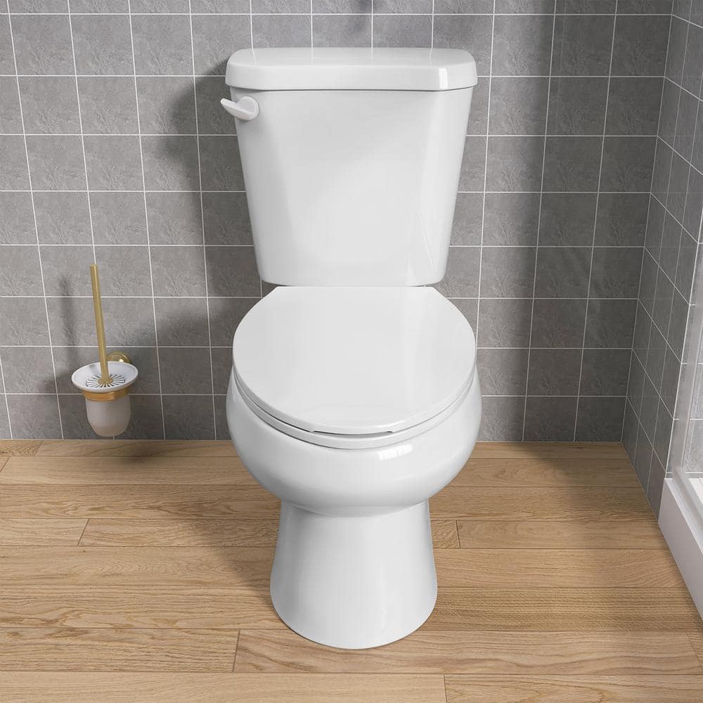NTQ 2-Piece 1.28 GPF Toilets Single Flush Round Softclose Toilet in ...