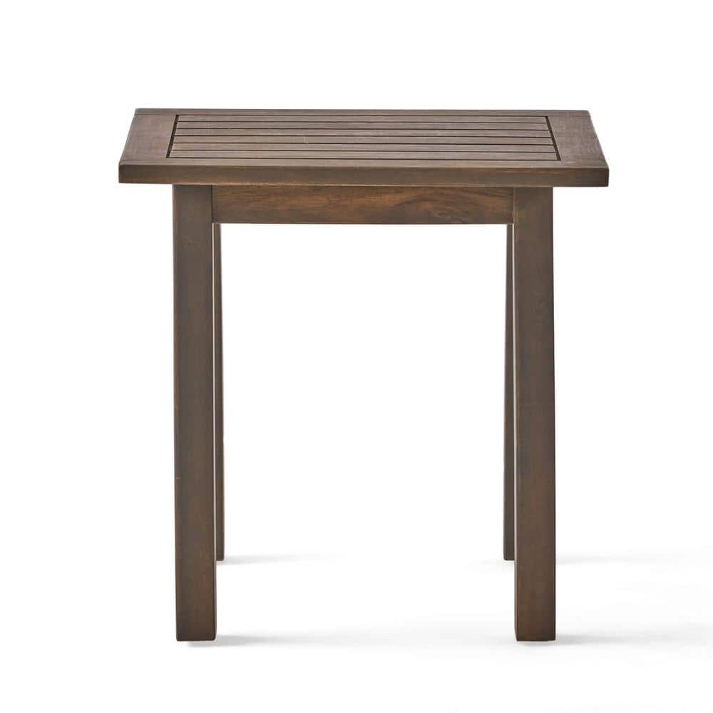 Noble House Lance Gray Wood Outdoor Patio Accent Table 40704 - The Home ...