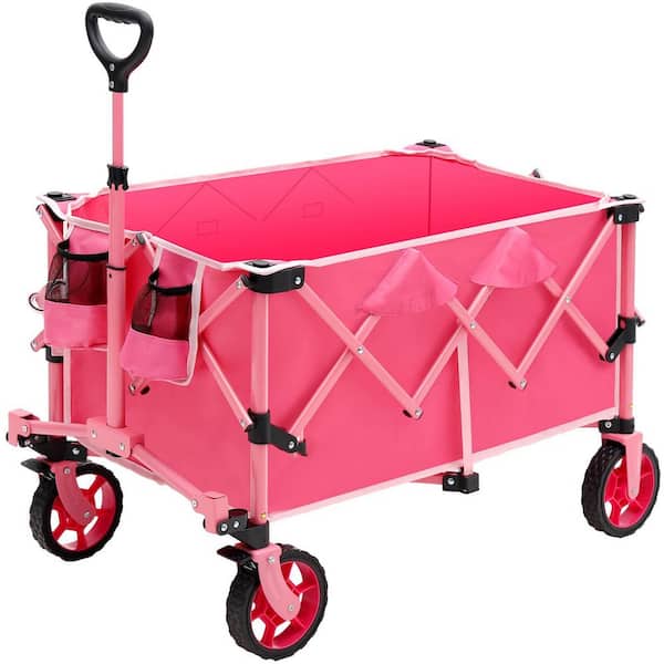 MOEPISY Barbie Pink Collapsible Foldable Wagon with 330 lbs. Weight ...