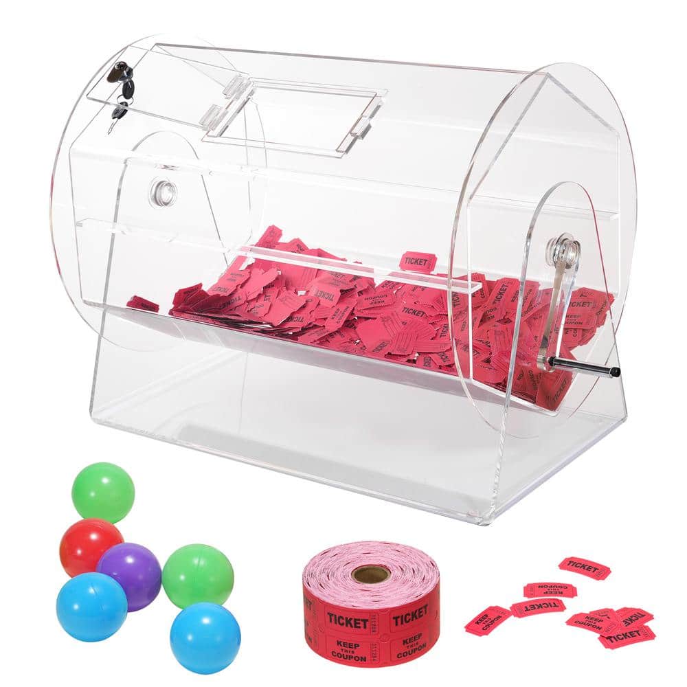 VEVOR Acrylic Raffle Drum, Professional Raffle Ticket Spinning Cage ...