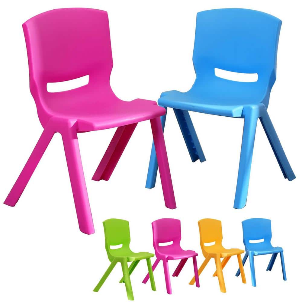 Clihome Lightweight Stackable ECO PP material 4-Chair Set for Playrooms ...
