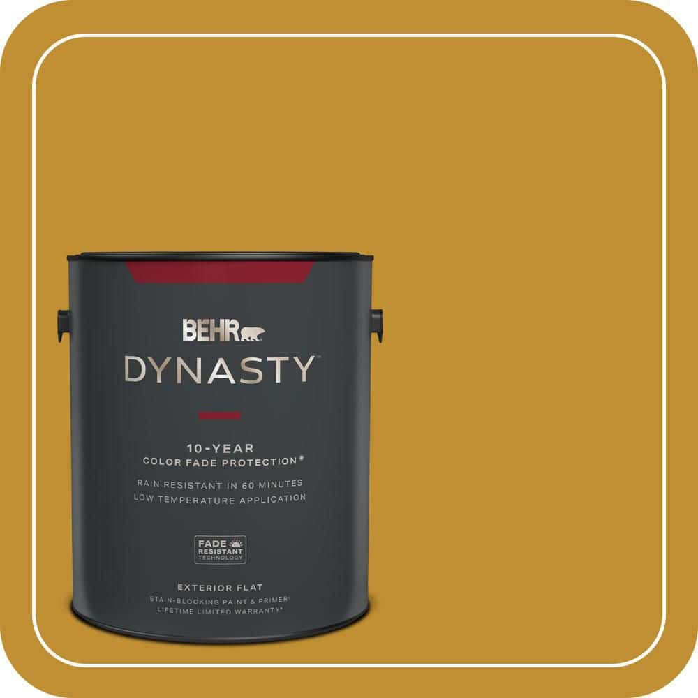 BEHR DYNASTY 1 gal. #M290-7 Turmeric Flat Exterior Stain-Blocking Paint ...