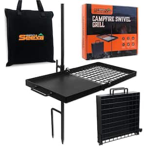 Cast Iron Alloy Steel Swivel Campfire Grill with 360-Degree Adjustable ...
