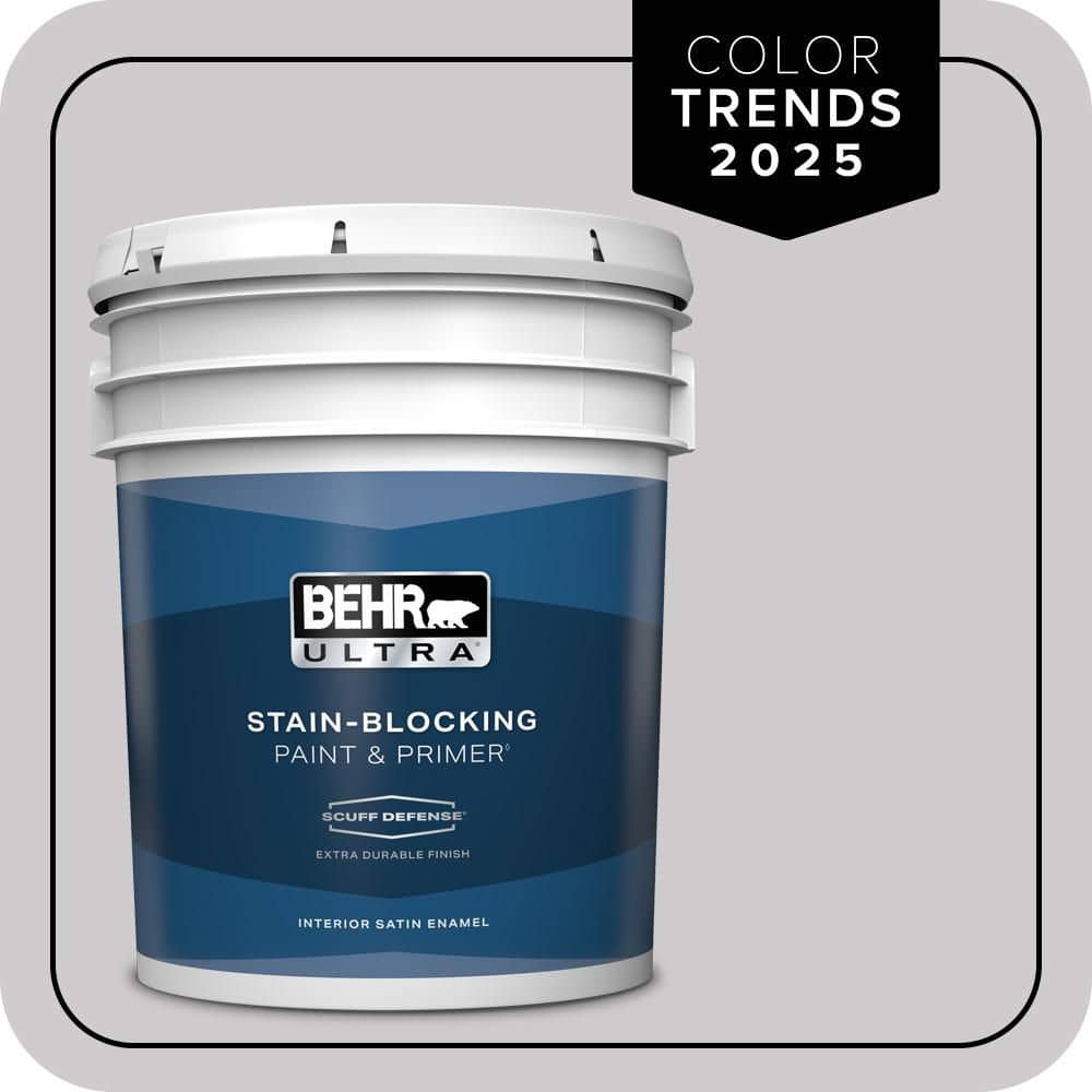 BEHR ULTRA 5 gal. #MQ3-28 Rock Crystal Extra Durable Satin Enamel ...
