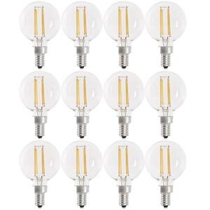 Feit Electric 40-Watt Equivalent G16.5 Globe Dimmable Filament White E12 LED Vintage Edison ...