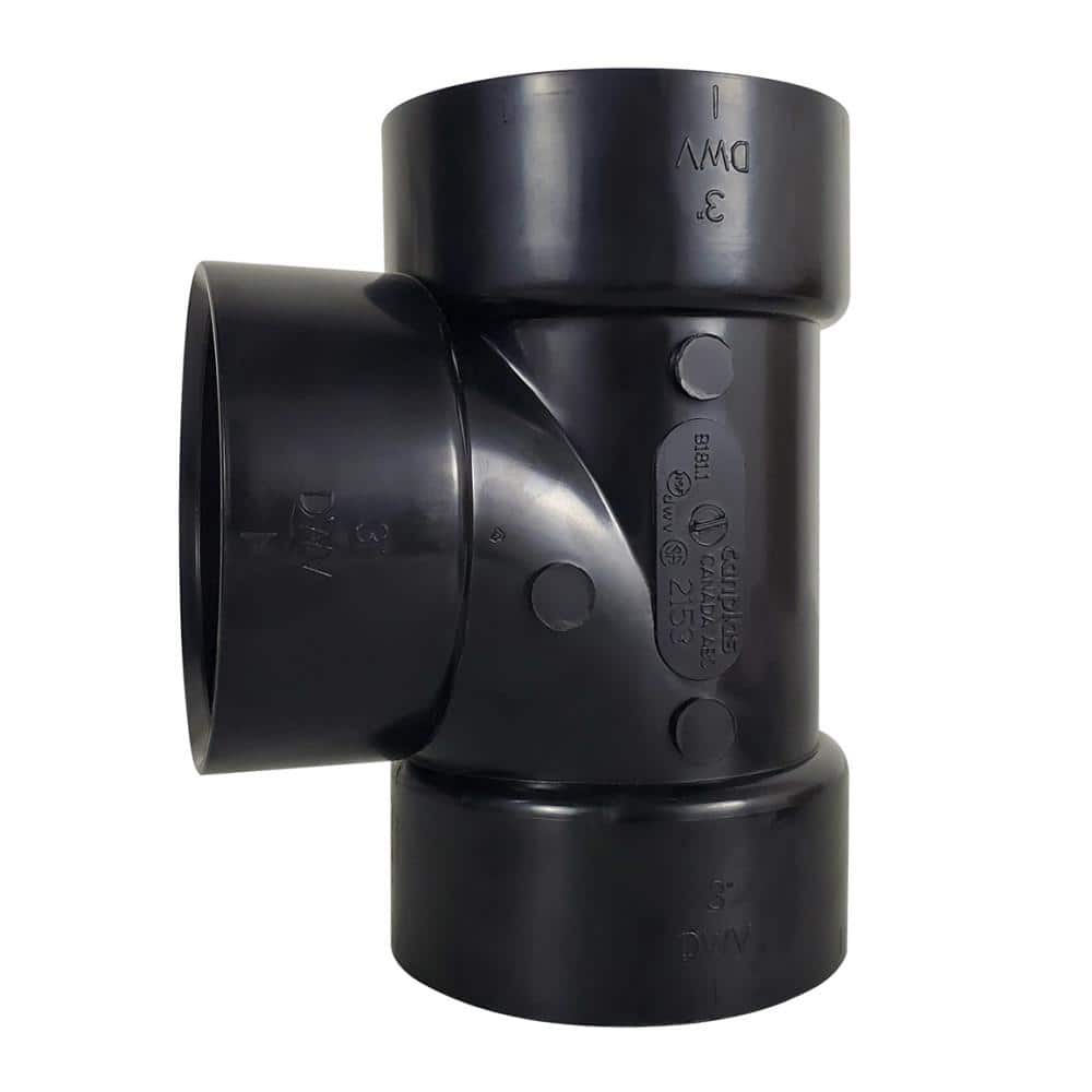 ICON ABS Fitting - San Tee-Wye, 3 in., Hub-Hub-Hub 14848 - The Home Depot