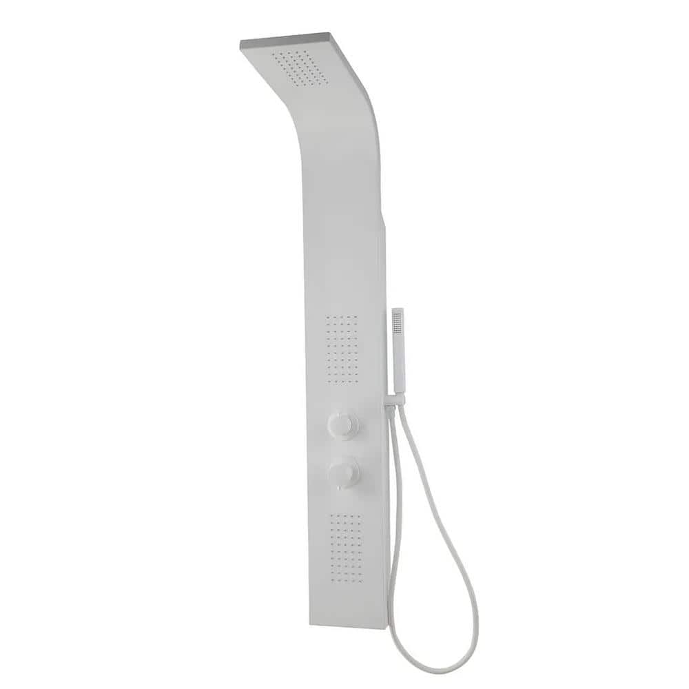 A&E Brisa 3-Spray Shower Panel with Hand-Held Body Hose in White Brisa ...