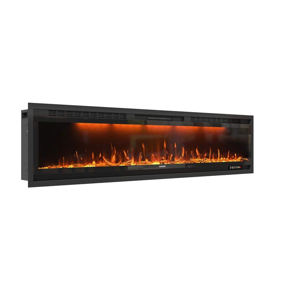 Mondawe 5120BTU 76 in. Recessed and Wall Mounted Electric Fireplace in ...