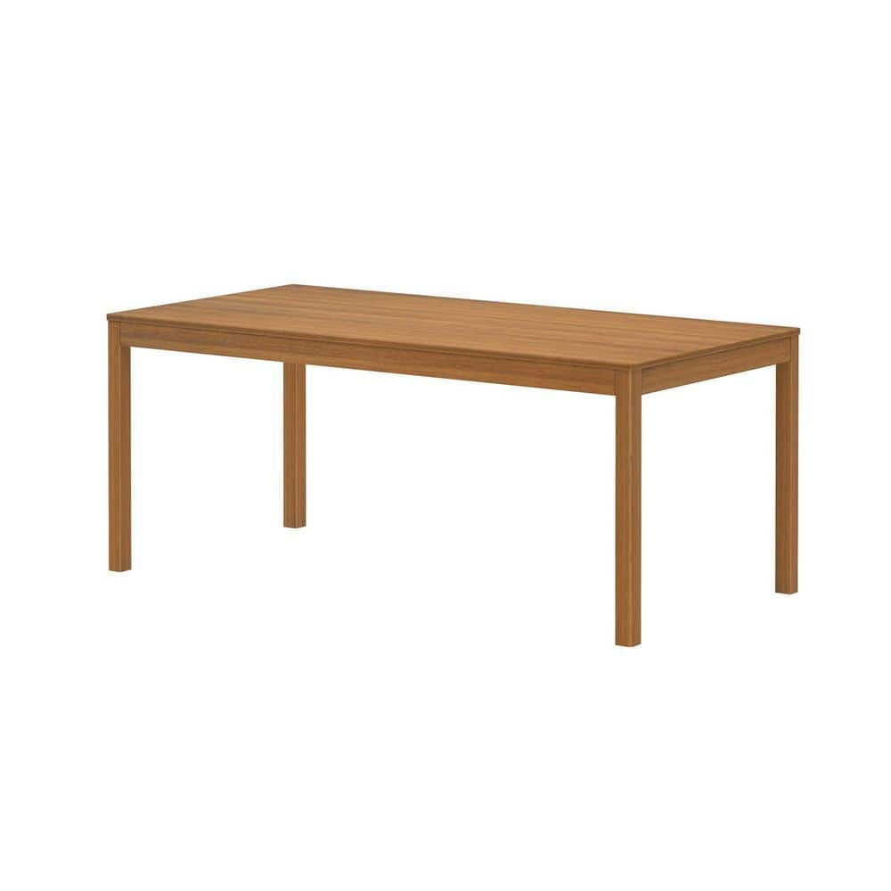 Pecan Solid Wood 72 in. 4 Legs Rectangle Dining Table Seats 6 N31003010 ...