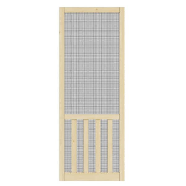 EH PUERTA 32 in. x 80 in. Universal 5-Bar Railing Style Unfinished Pine ...