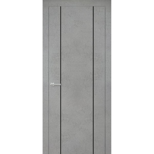 Sartodoors 17 36 in. x 84 in. Right-Hand/Inswing Solid Concrete Single ...