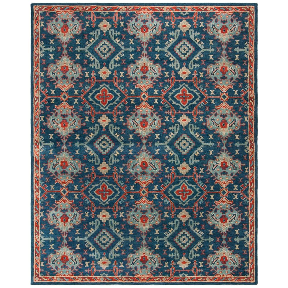 SAFAVIEH Heritage Blue/Multi 8 ft. x 10 ft. Border Area Rug HG422M-8 ...