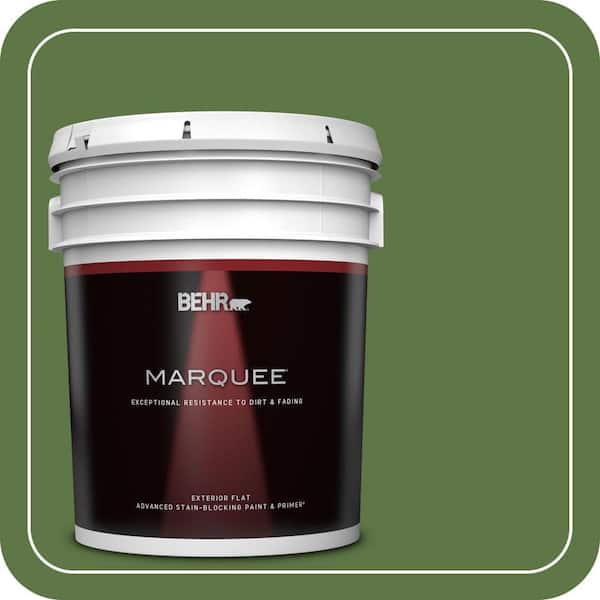 BEHR MARQUEE 5 gal. #420D-7 Dill Pickle Flat Exterior Paint & Primer ...