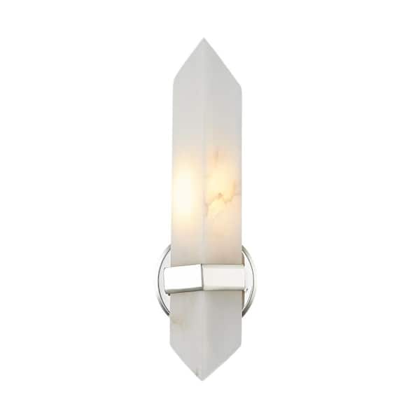 ALORA Valencia 5-in 1 Light 60-Watt Polished Nickel/Alabaster Vanity ...