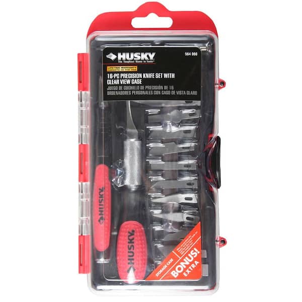 Husky 16-Piece Precision Knife Set with Clear-View Case 88-232-HD - The ...
