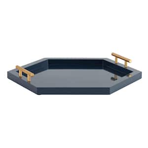 Kate and Laurel Lipton 18.00 in. W Octagon Navy Blue Wood Decorative ...