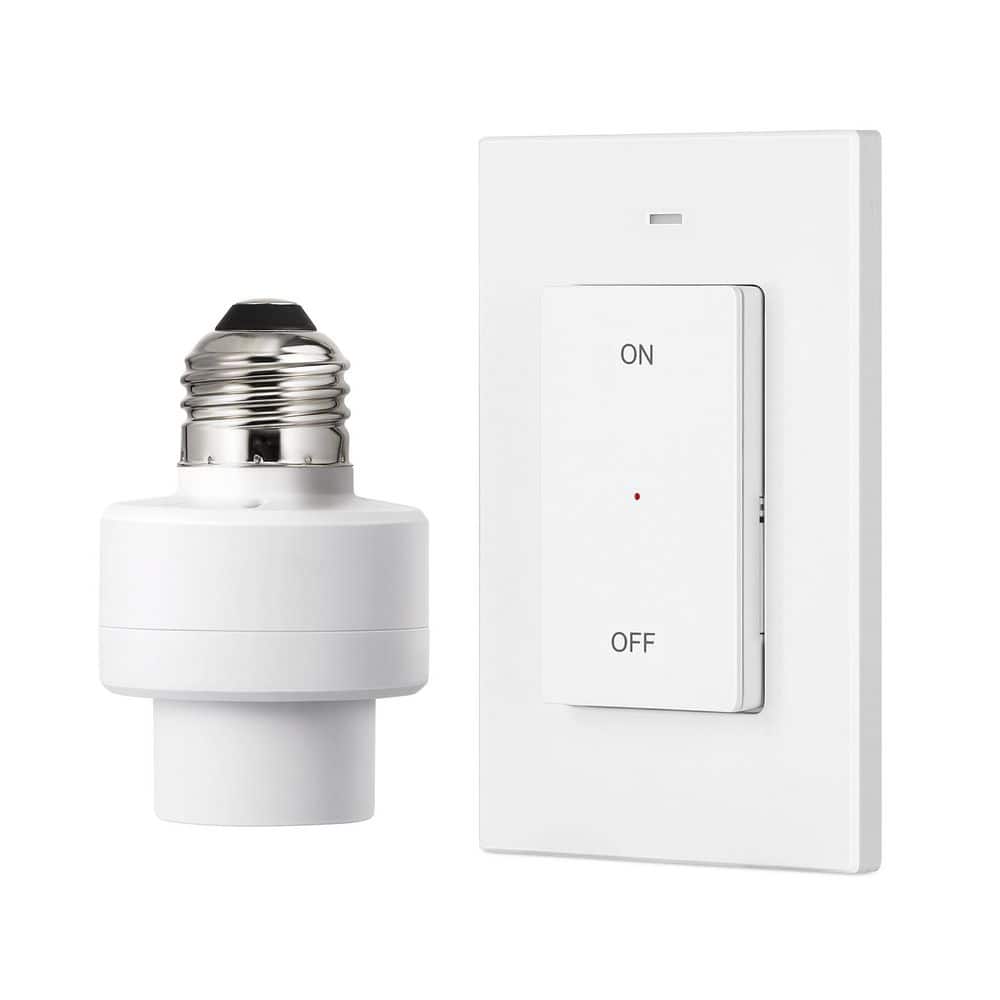 DEWENWILS 120-Volt Remote Control Light Bulb Switch Socket, White with ...