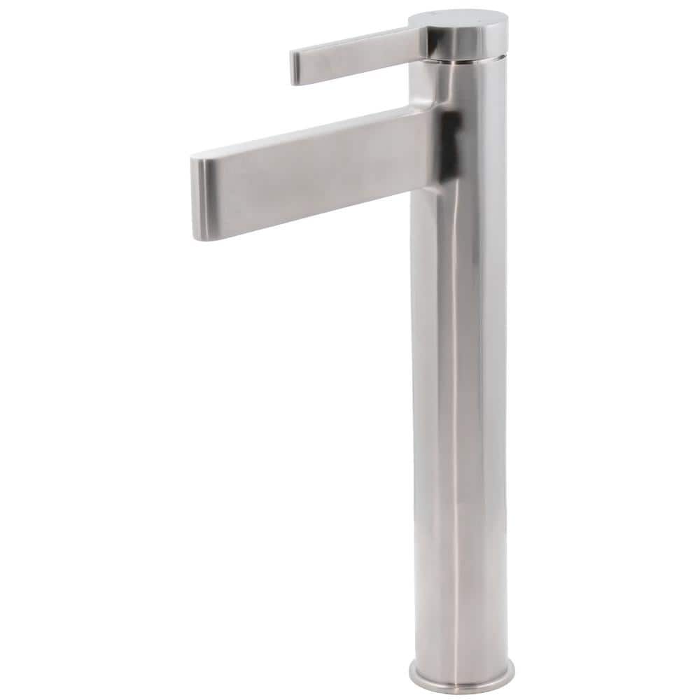 Novatto PHIA Modern Single Handle Vessel Sink Faucet in Brushed Nickel ...