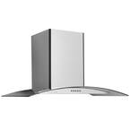 HAUSLANE 30 in. Convertible Wall Mount Range Hood with Changeable LED ...