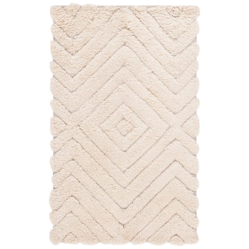 SAFAVIEH Casablanca Beige 5 ft. x 8 ft. High-Low Diamond Area Rug ...