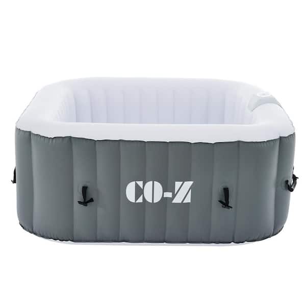 2-Person 120-Jet 110 Volt Inflatable Hot Tub with Electric Air Pump and ...