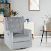 HOMESTOCK Light Gray, Microfiber Swivel Glider Recliner Rocker, Nursery ...