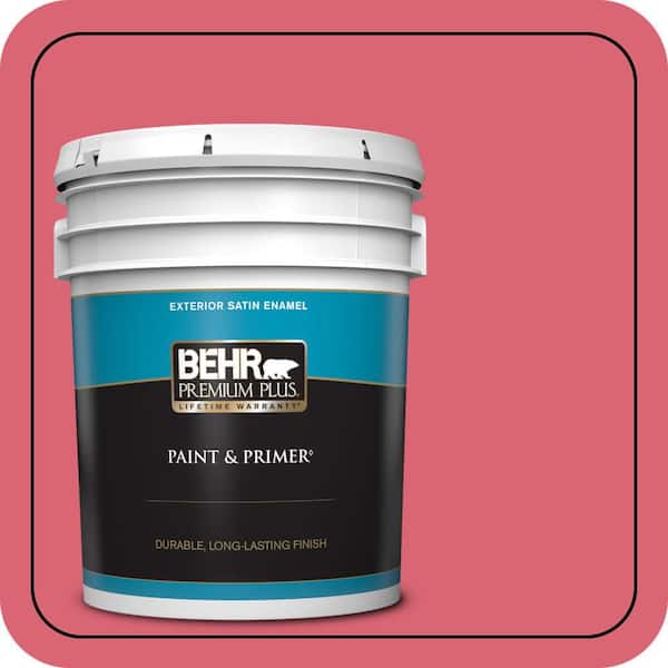 BEHR PREMIUM PLUS 5 Gal. #P150-5A Strawberry Taffy Satin Enamel ...